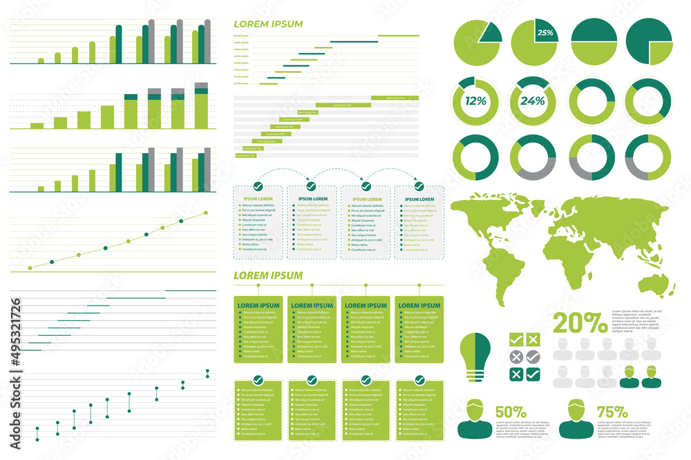Infographic Chart Elements Collection Vector Stock Vector | Adobe Stock