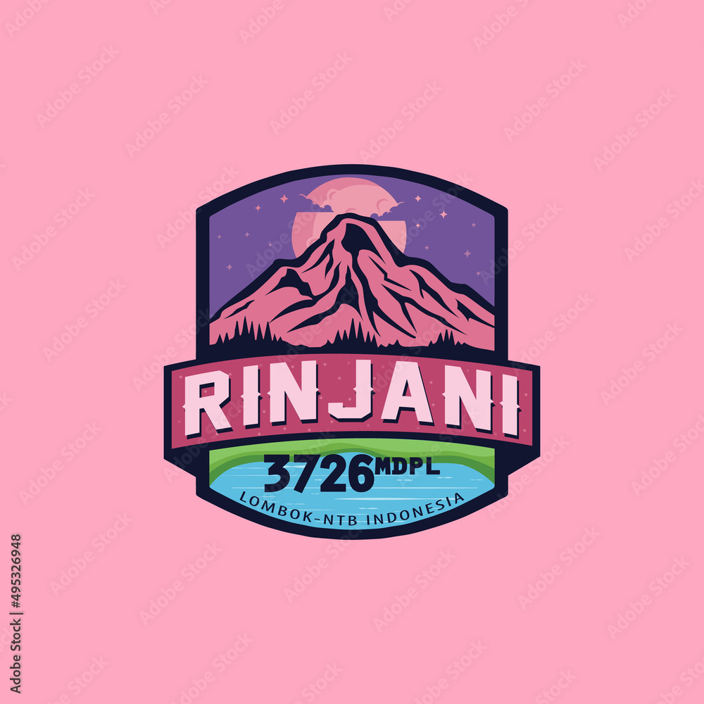 Mountain logo. The mountain originating from Indonesia is named Mount ...