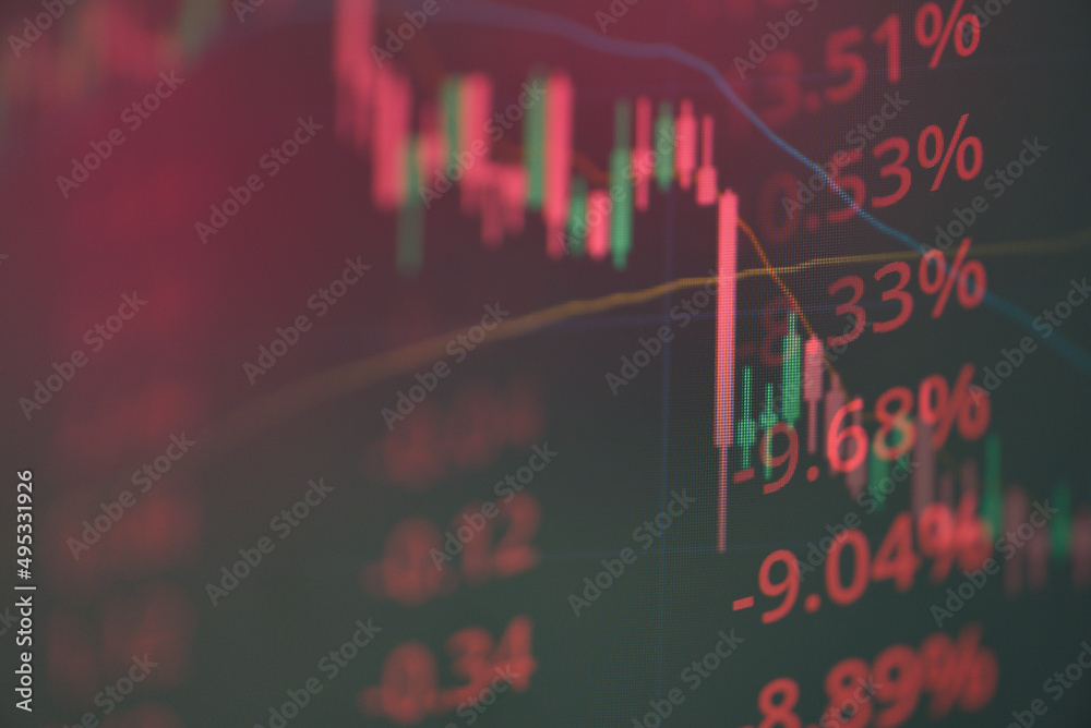 Stock market exchange graph chart, stock trade graph candlestick ...