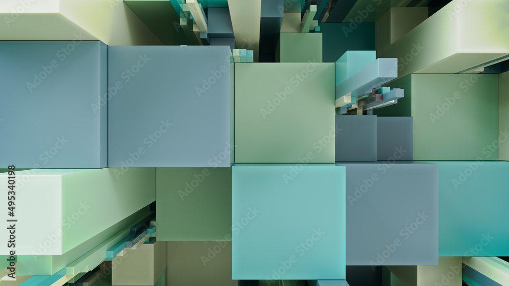 Multicolored 3D Block background. Tech Wallpaper with Natural hues. 3D ...