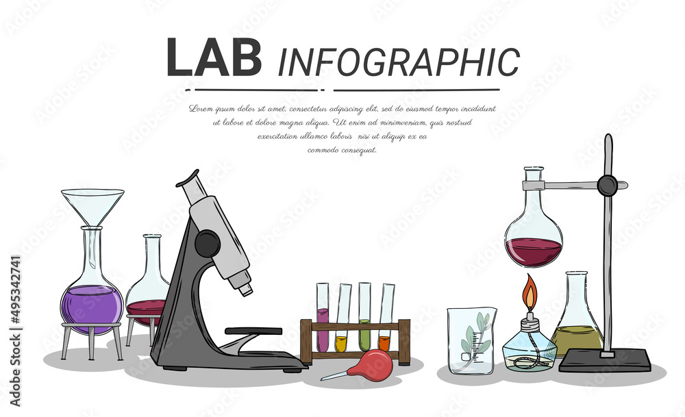 Research laboratory vector illustration concept, scientis working at ...