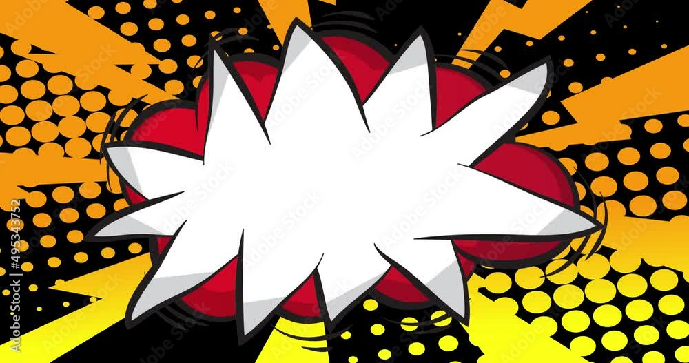 Background animation in pop art, comics style. Retro manga cartoon ...