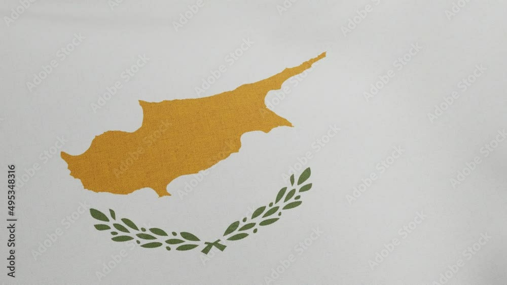 National flag of Cyprus waving original size and colors 3D Render ...