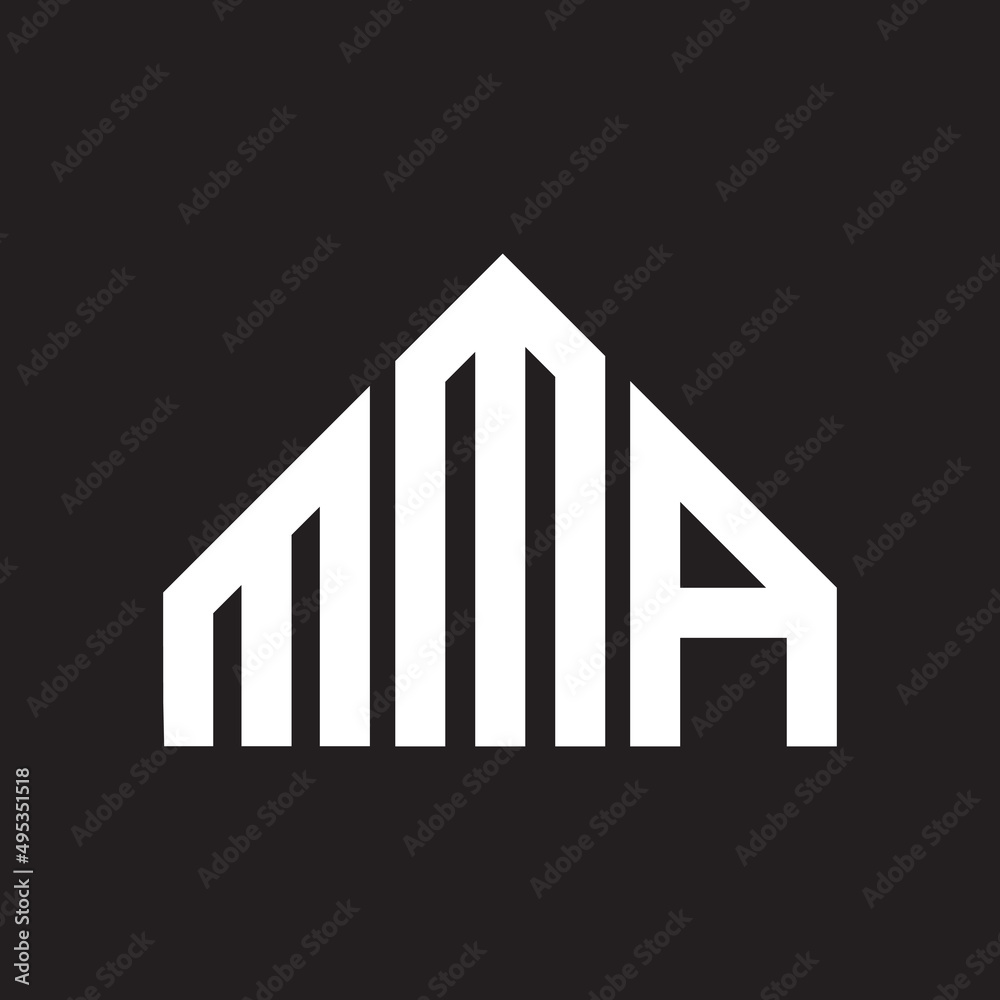 MMA letter logo design on black background. MMA creative initials ...