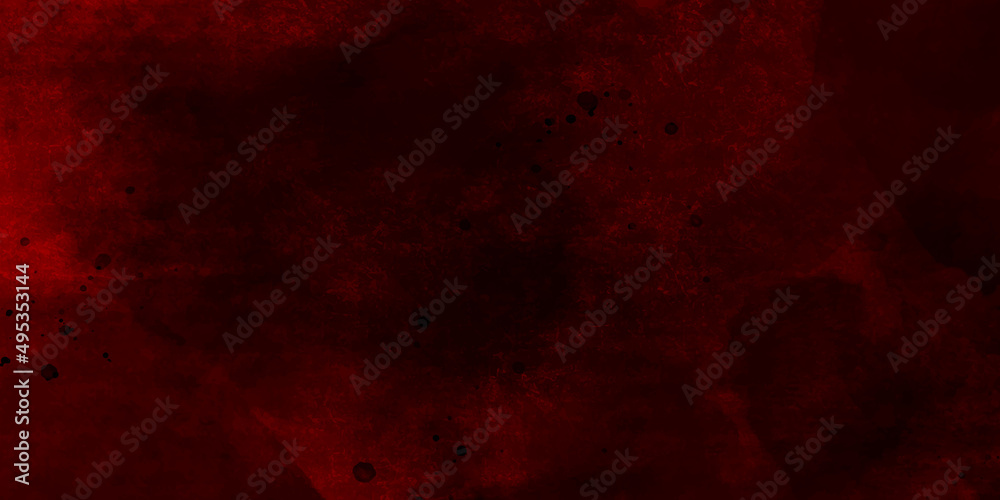 Watercolor red grunge background painting. Watercolour old deep maroon ...