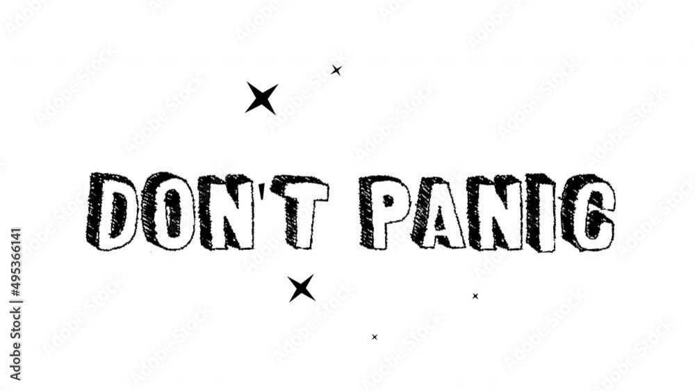 dont panic Letters Scribble Animation. Hand drawn 3D letters with ...