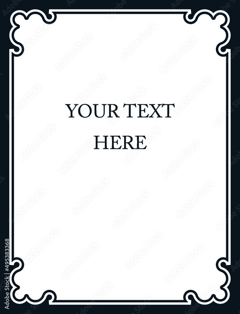 Vector page with border frame. Billboard, vintage poster, card ...