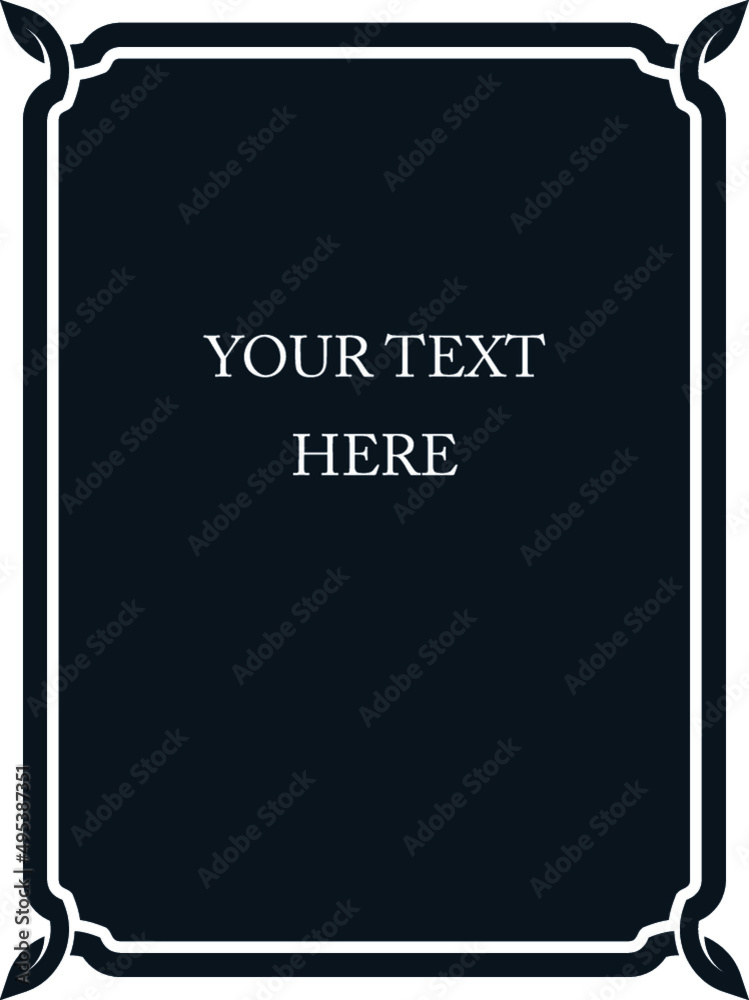 Vector black gothic horror style background frame border. Goth logo ...