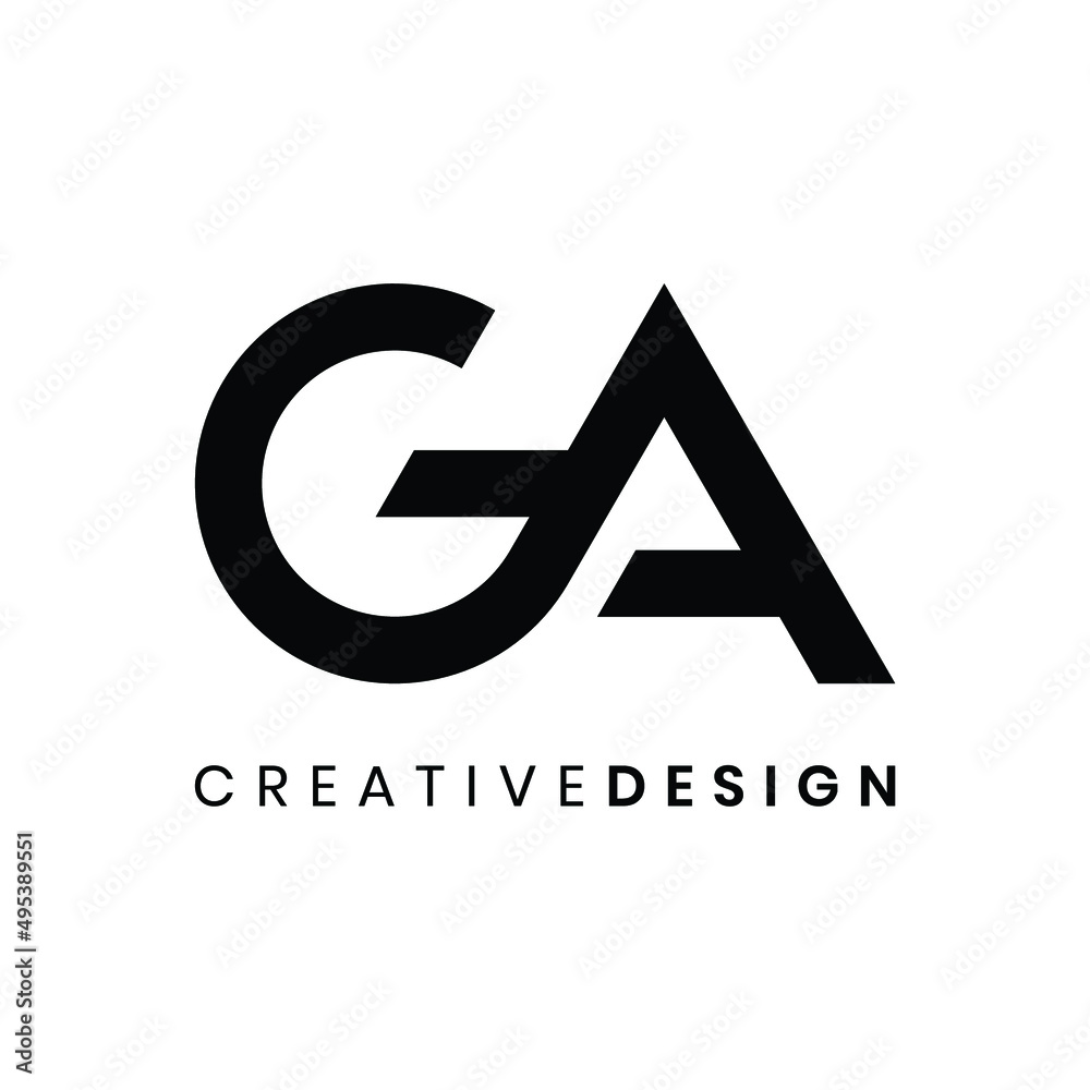 Creative modern letter GA logo design vector Stock Vector | Adobe Stock