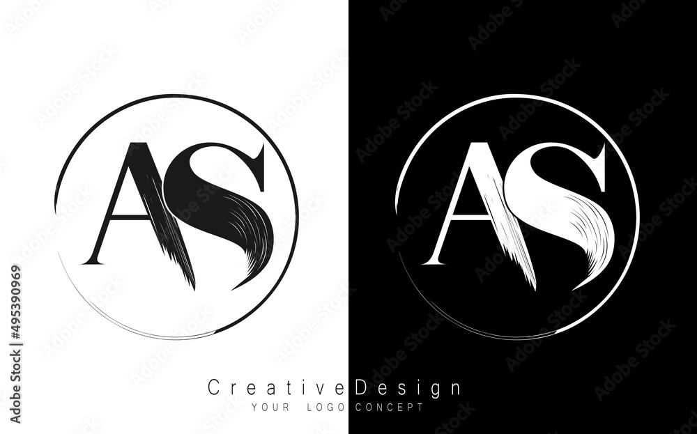 AS letter logo design template vector Stock Vector | Adobe Stock