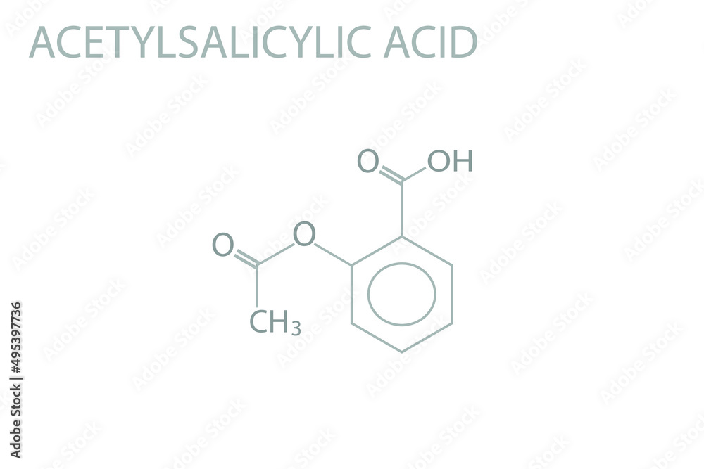Acetylsalicylic acid molecular skeletal chemical formula. Stock Vector ...