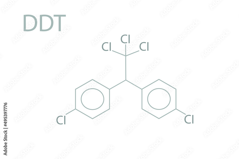 DDT molecular skeletal chemical formula. Stock Vector | Adobe Stock