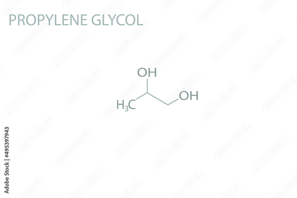Propylene glycol molecular skeletal chemical formula. Stock 벡터 | Adobe ...