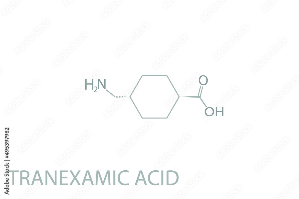 Póster Tranexamic acid molecular skeletal chemical formula. – Cuadro ...