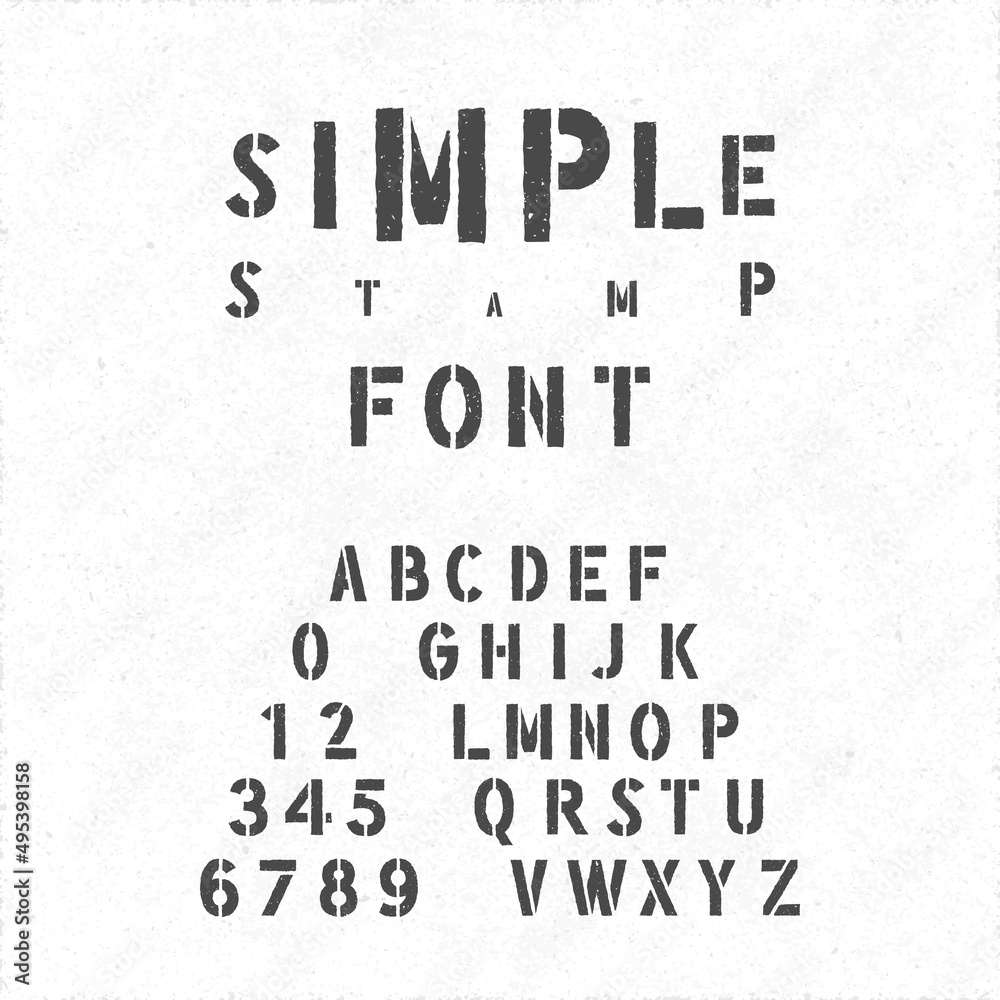 Hand Crafted Modern Font Lettering Named Simple Stamp - Pale Black Caps ...