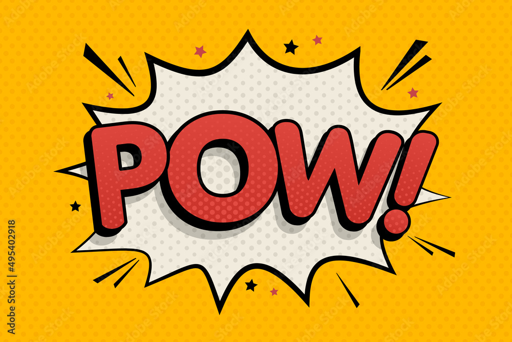 Pow. Comic text sound effects. Vector illustration in pop-art style on ...