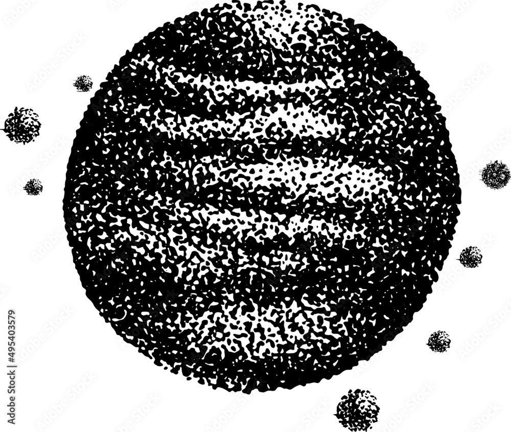 Solar System Planet Hand Drawn Dotwork Illustration Stock Vector ...