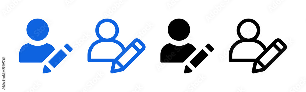 Edit profile icon collection isolated on white background. Stock Vector ...