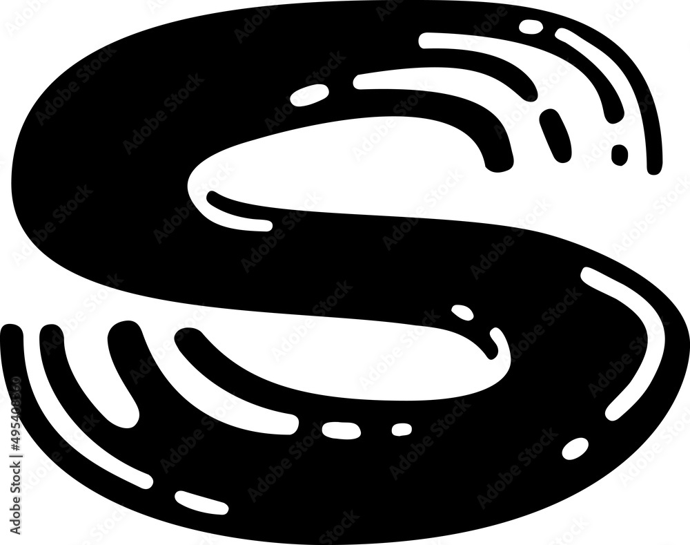 Letter s. Dry brush grunge lettering imitation Stock Vector | Adobe Stock