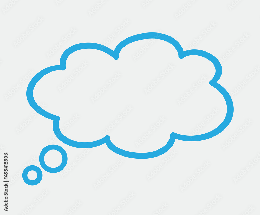 Think bubble isolated on grey background. Trendy think bubble in flat ...