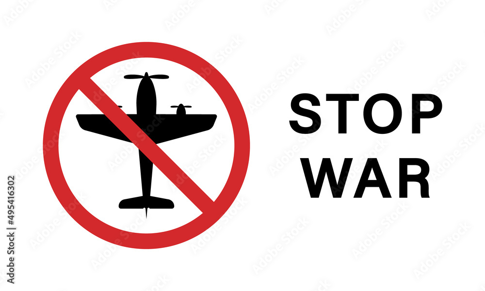 Military Vintage Airplane Ban Sign. Army Aircraft Weapon Warning Symbol ...