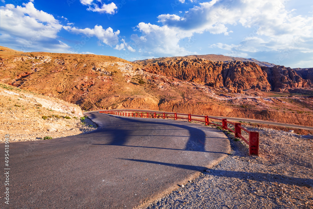 Petra, Jordan - modern Wadi Musa with ancient ruins Stock Photo | Adobe ...