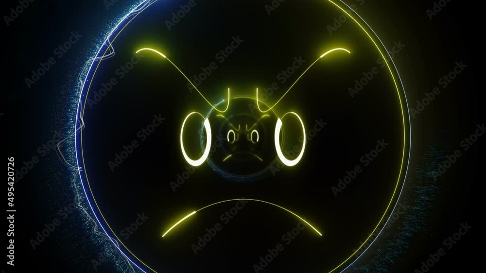 ANGRY Face Emoji Neon Background, Animation, Loop Stock Video | Adobe Stock