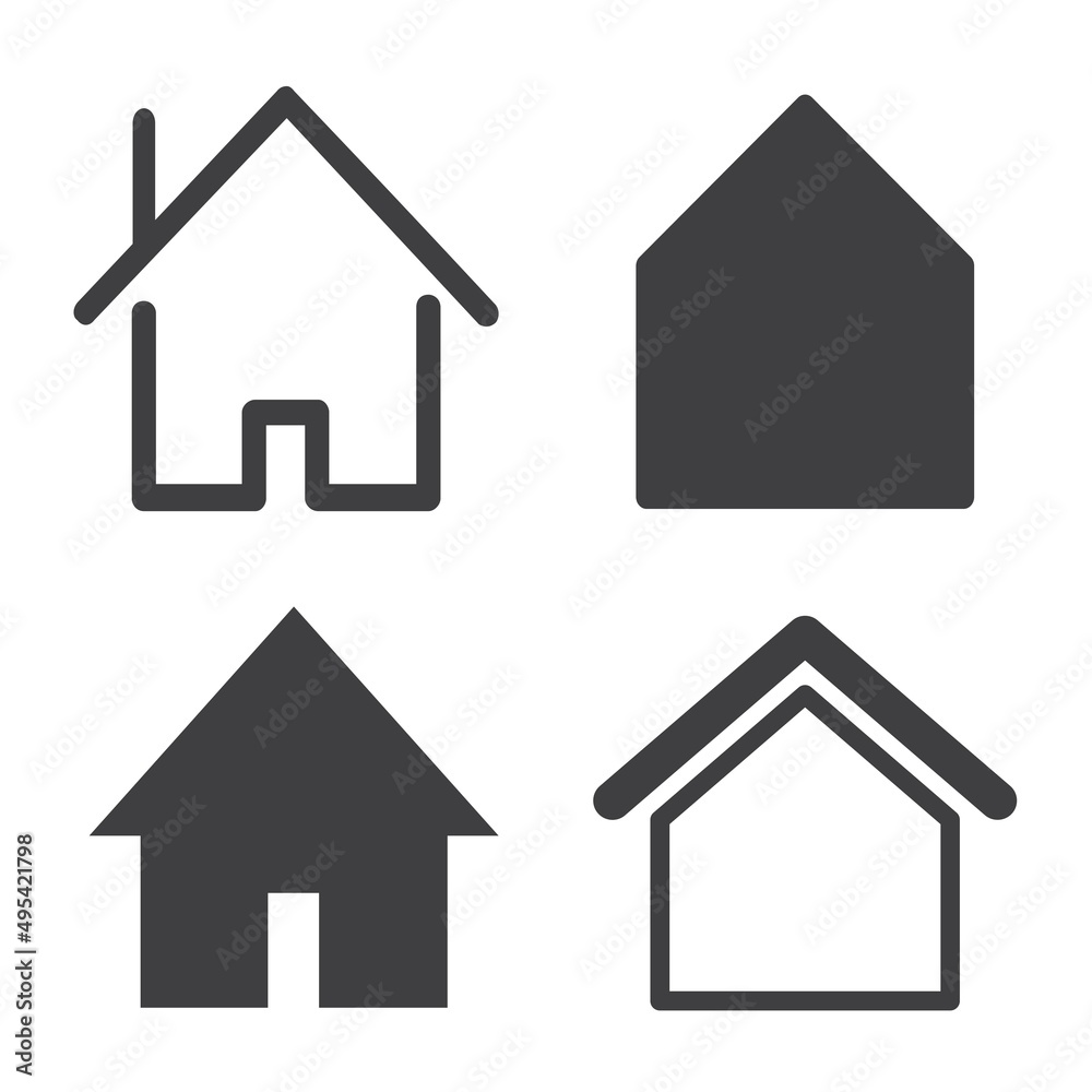 Collection of Home Button Icons. Set of signs for infographic, logo ...