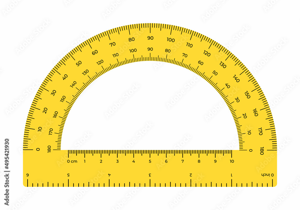 Vector illustration protractor ruler isolated on white background ...
