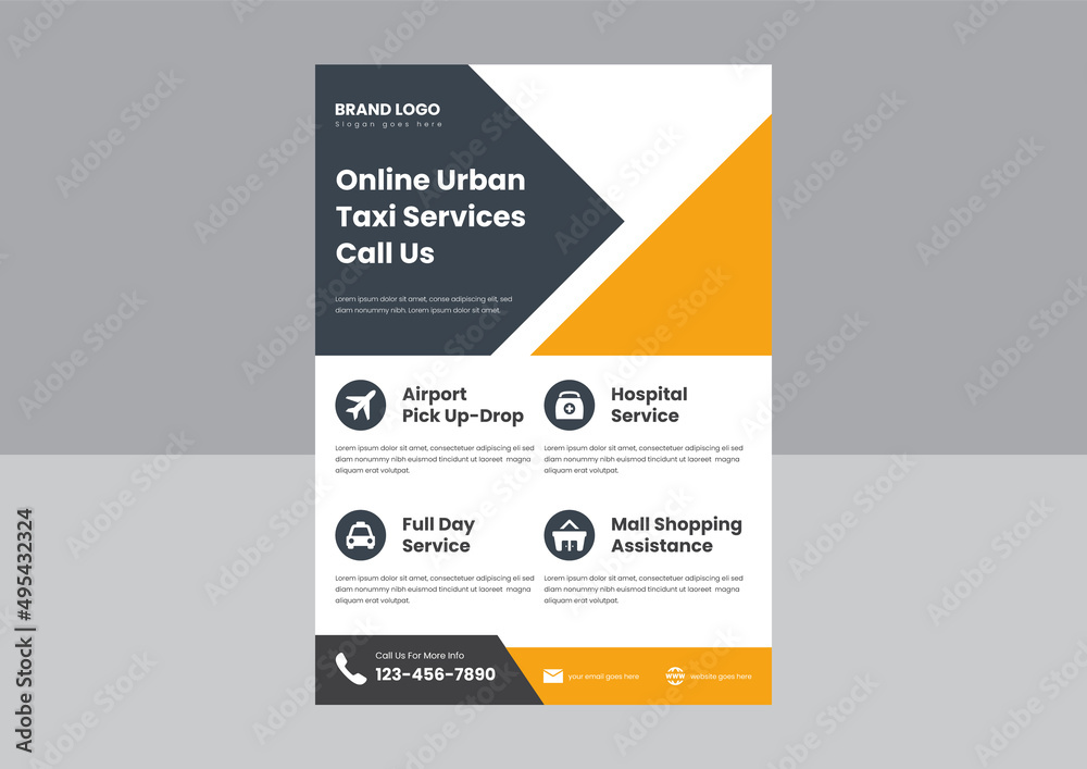 taxi pickup services flyer poster design. taxi service calls us flyer ...