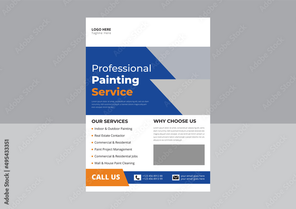 Paint service flyer design template. House paint services flyer design ...