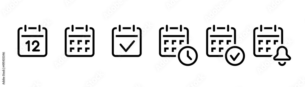 Calendar icon. Calendar planner icon collection. Reminder organizer ...