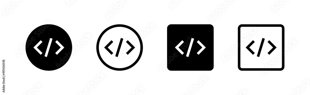 Code icon. Code html signs. Program coding icons. Coding sign. Stock ...