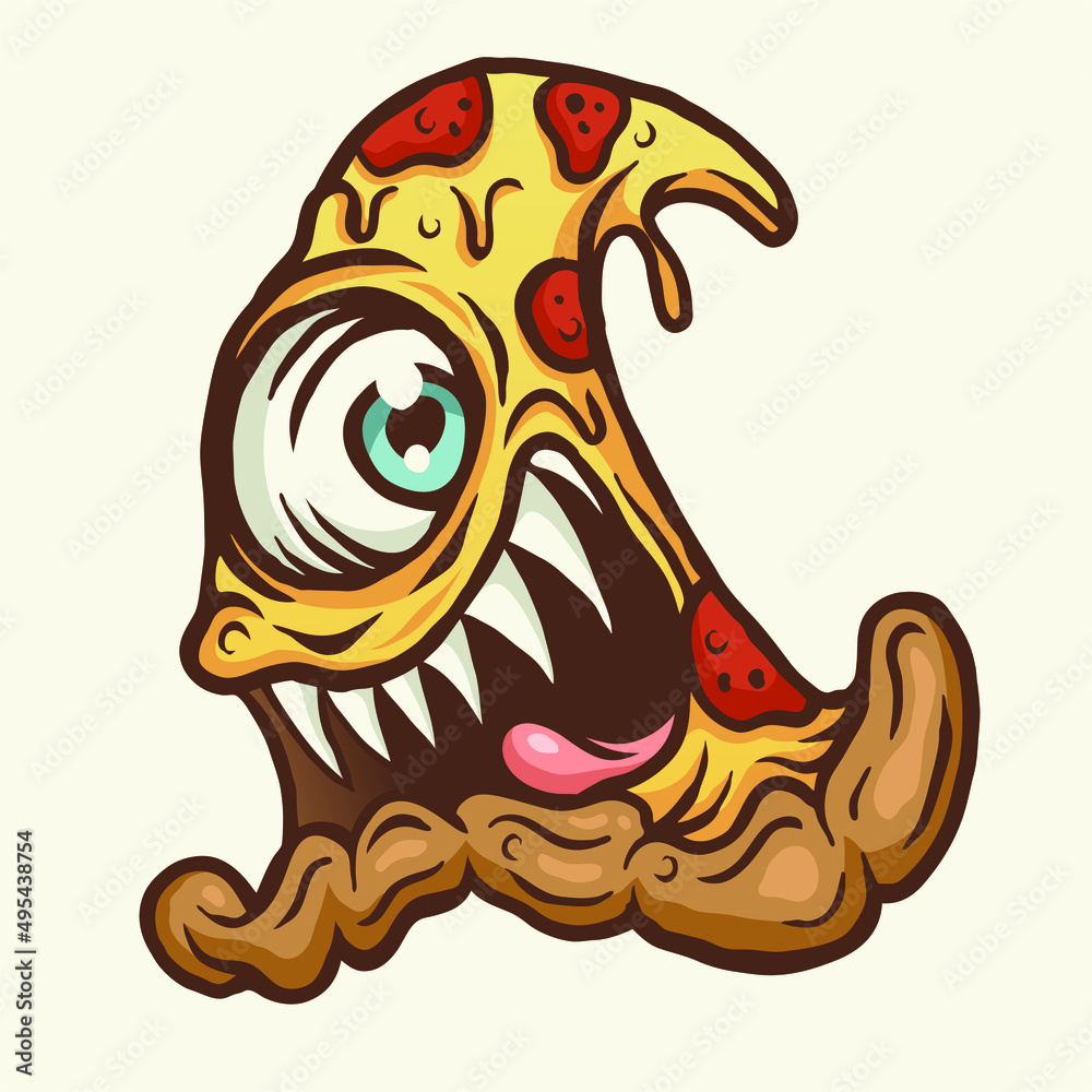 Pizza Monster Cartoons