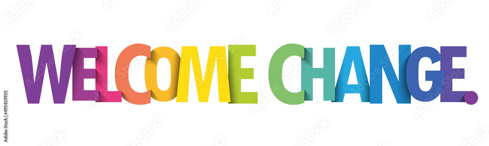 WELCOME CHANGE. colorful vector typography banner Stock Vector | Adobe ...