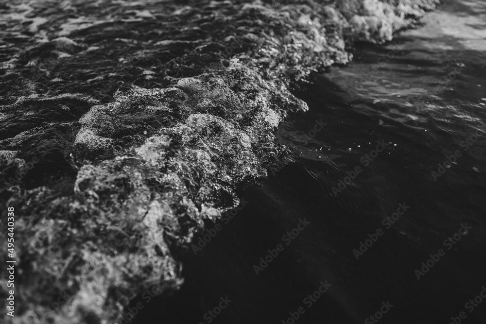 Grayscale photo of ocean waves Stock Photo | Adobe Stock