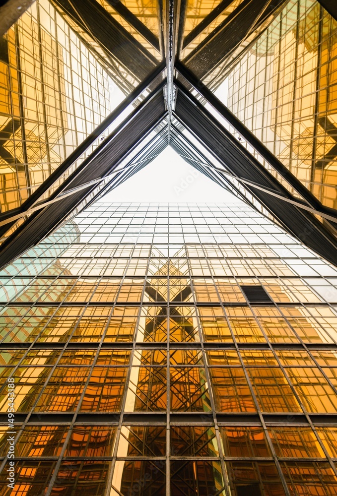 Modern glass curtain wall construction Stock Photo | Adobe Stock