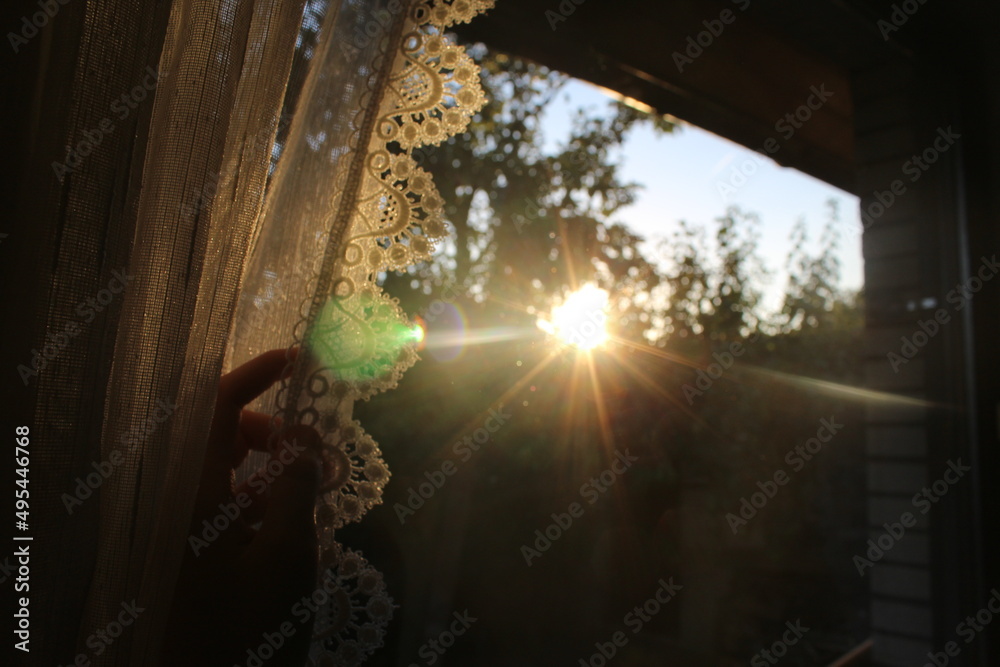 Sun rays through window Stock Photo | Adobe Stock
