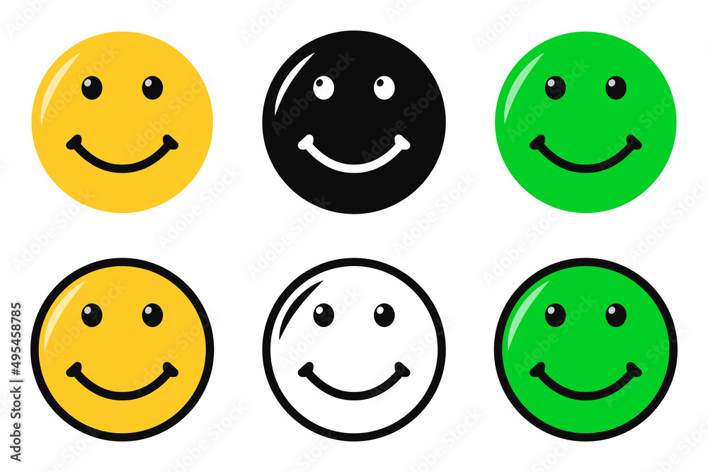Set of smiley. Smiley icons. Happy face symbol. Smiling face vector ...