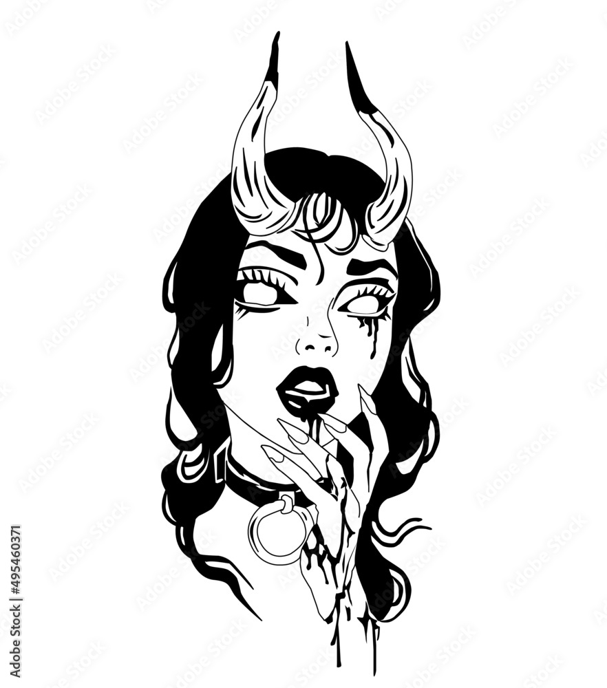girl devil Stock Vector | Adobe Stock
