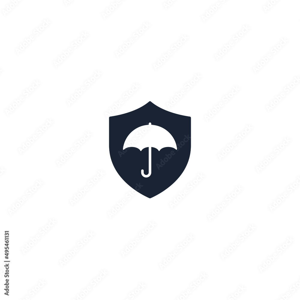 Shield and umbrella security logo. Protection and safety symbol ...