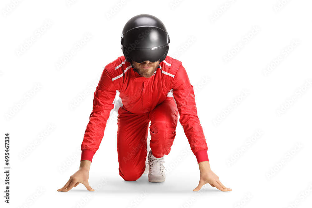Car racer in a start running position Stock Photo | Adobe Stock