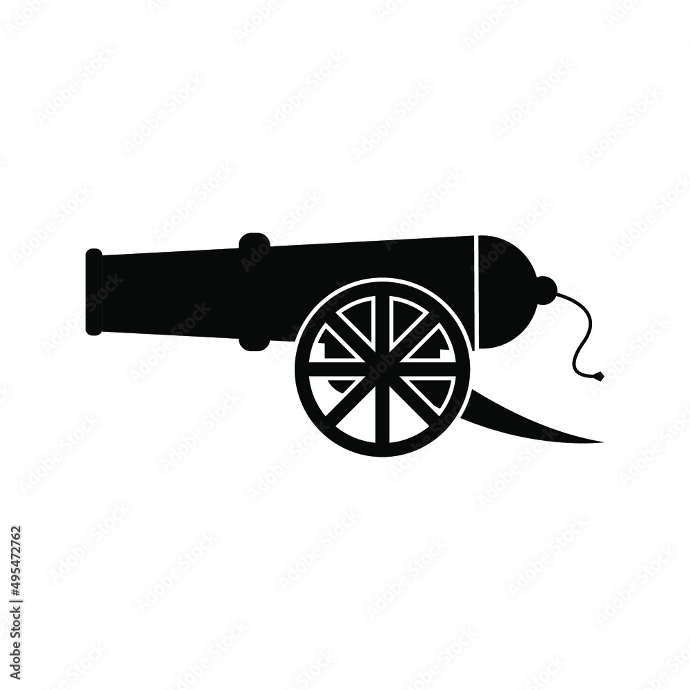 cannon icon vector. guns of war, gunfire, thrower of bullets. can be ...