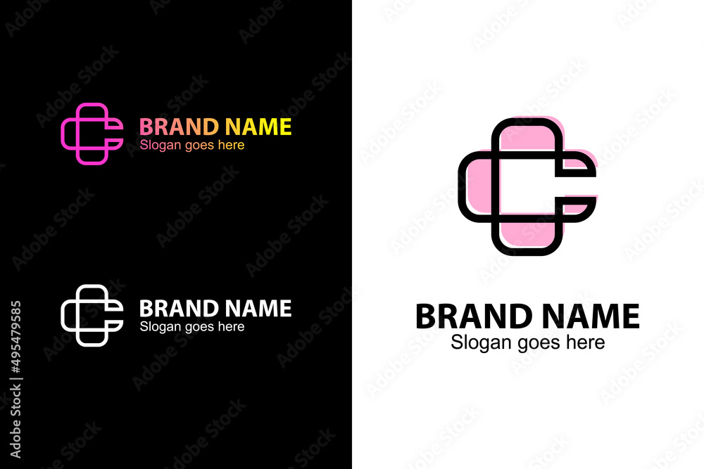 Rose Cross, Letter C or CC Logo. Logo letter C or letter CC with a ...