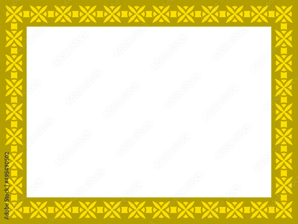 Vector white background with golden yellow border frame in classical ...