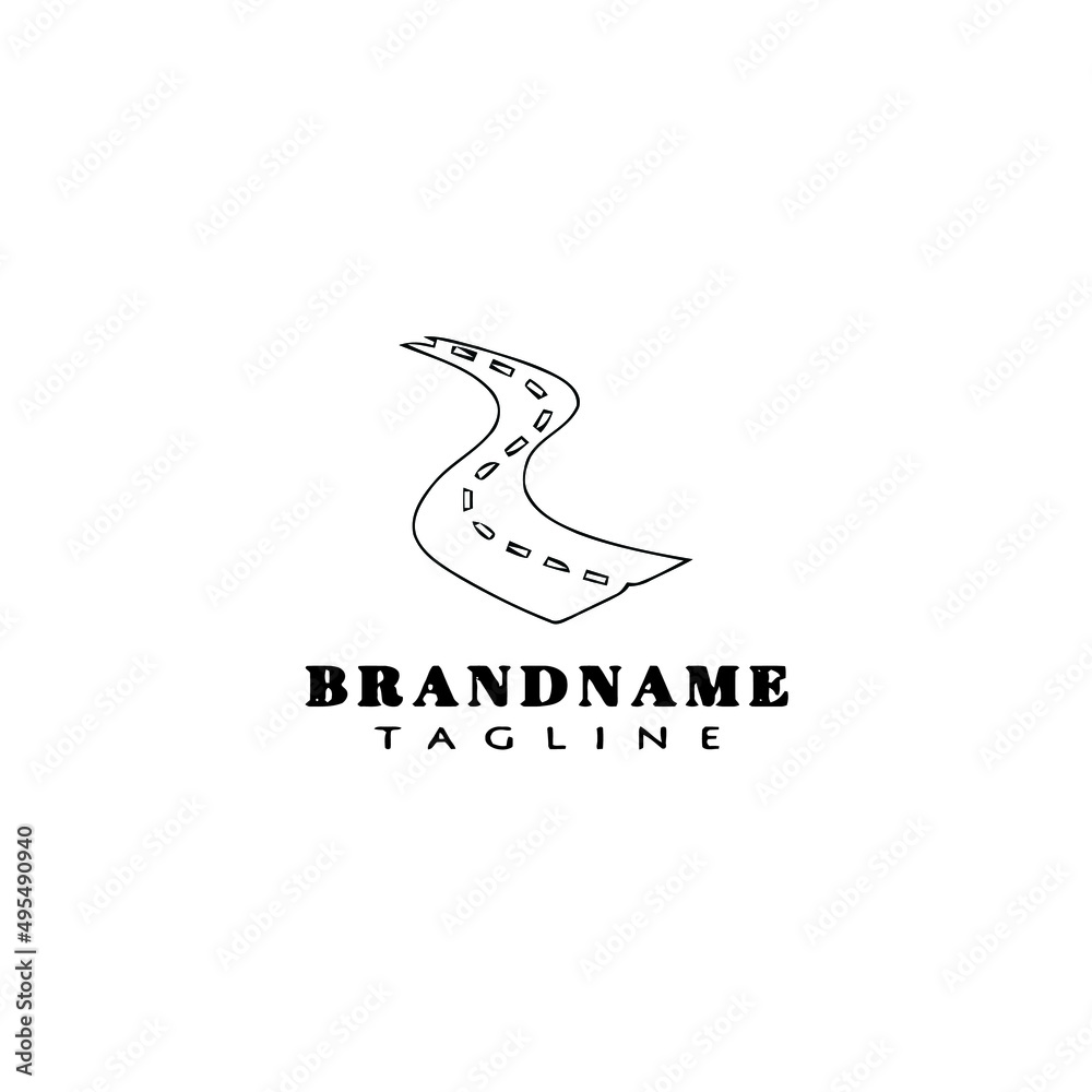 Vetor de road logo cartoon icon design template black isolated vector ...