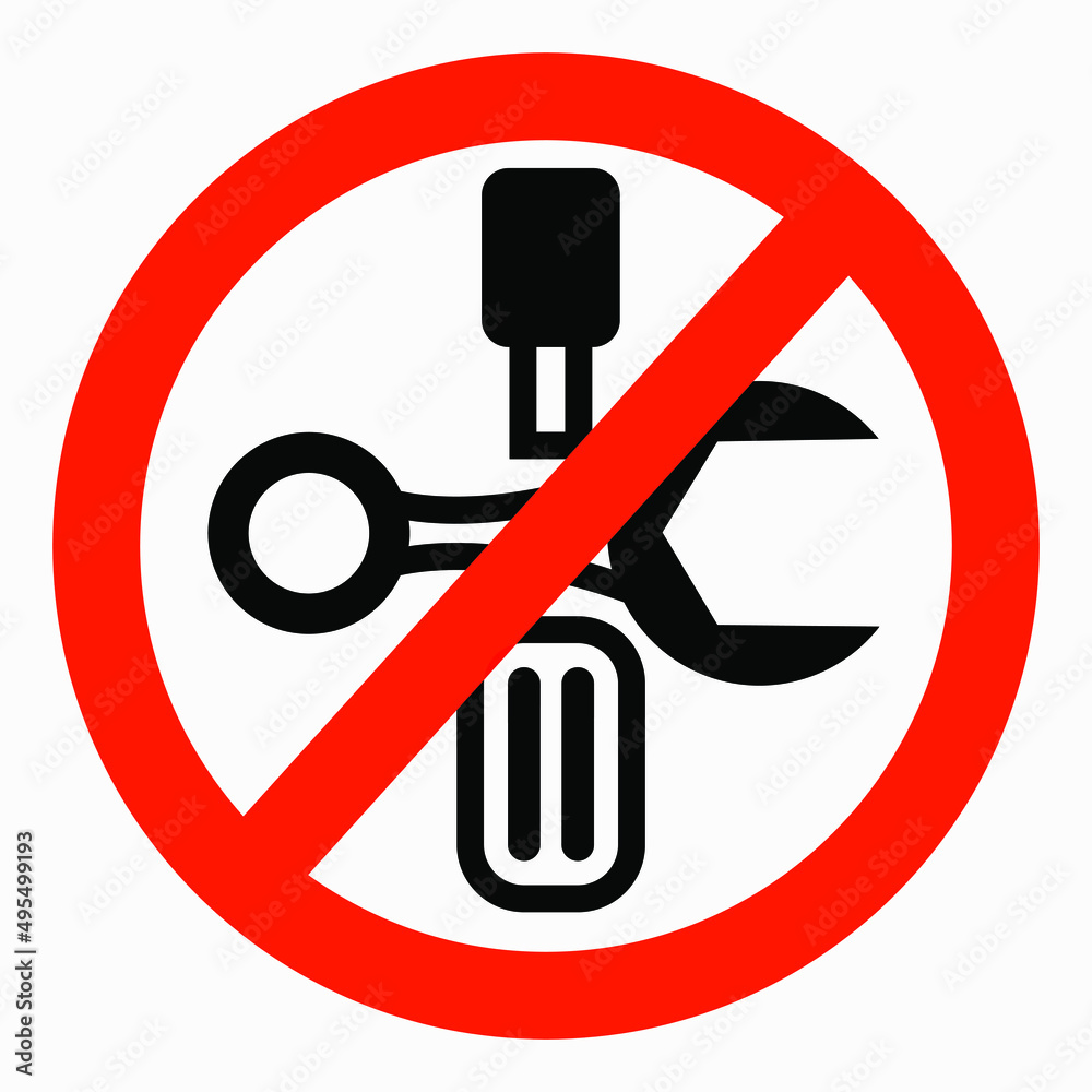 Do not repair. No settings. Icon prohibition gear. Shopping cart ...