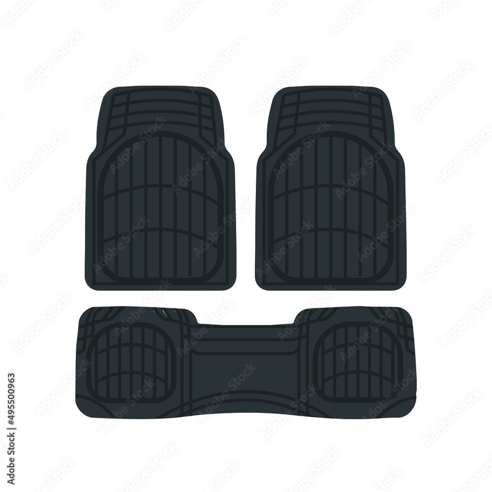 Rubber Floor Mats for Car Stock Illustration. The vector image is ...