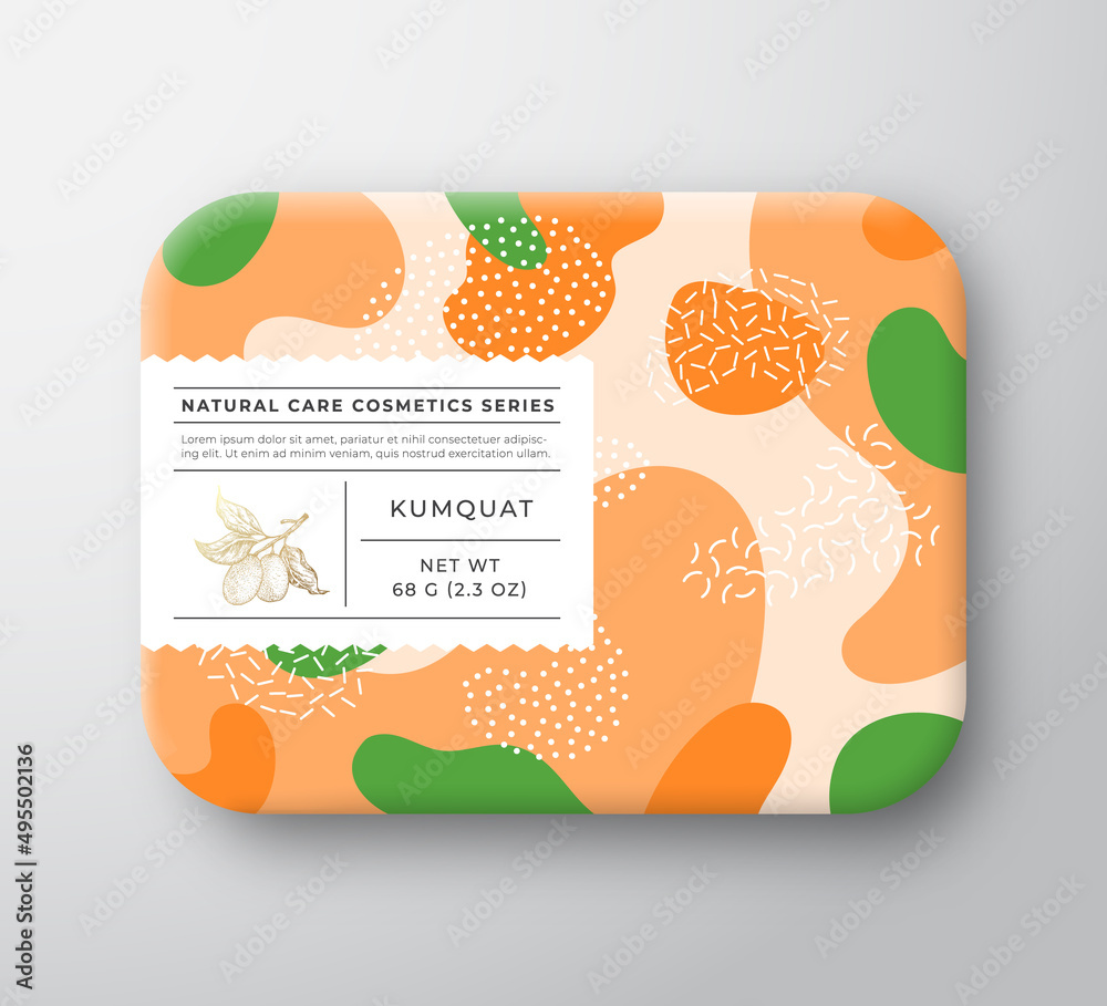 Fruits Bath Cosmetics Box. Vector Wrapped Paper Container with Care ...
