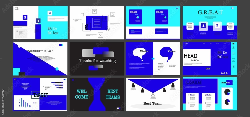 Power point template design. Set PPT, powerpoint, power point template ...